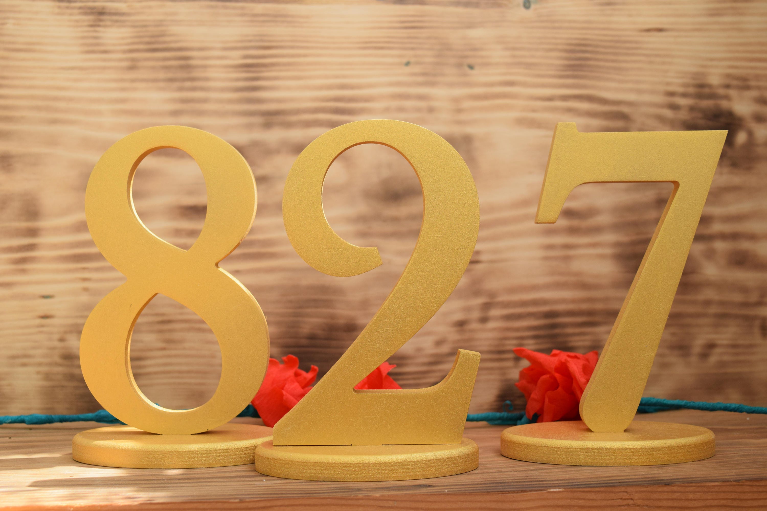 Gold Wedding Table Numbers Set 1-18 Wooden Table Number | Etsy