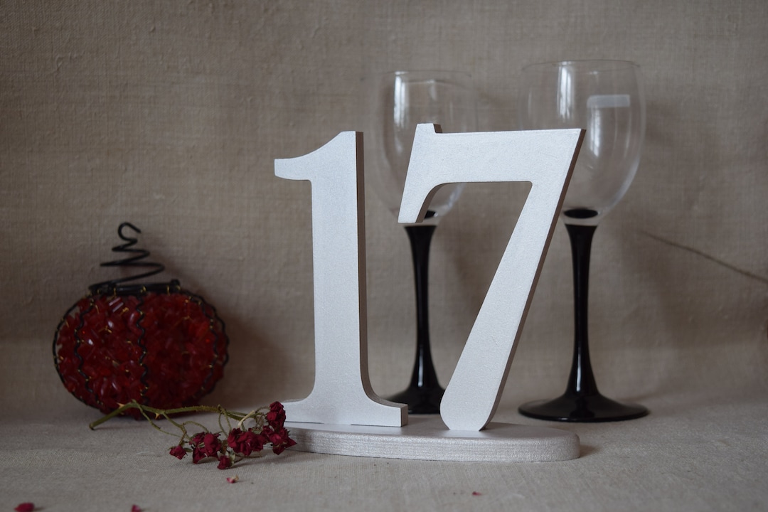 Wedding Table Number Set 1-17 Wood Table Number Rustic Number Elegant ...