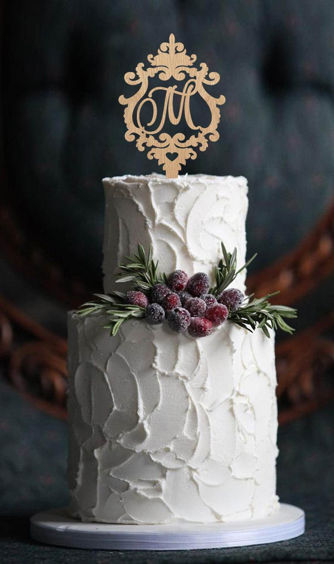 King Crown Cake Topper Prince Wood Crown Monogram Cake Topper | Etsy