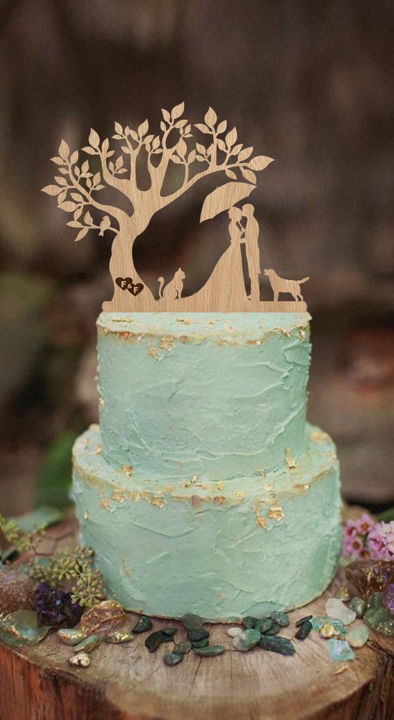 Rustic wedding cake topper wedding tree with bird cake topper | Etsy