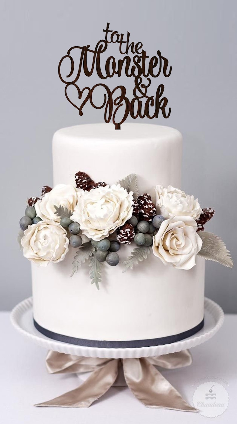 Wedding Cake Topper to the Monster and Back Classic Romance - Etsy
