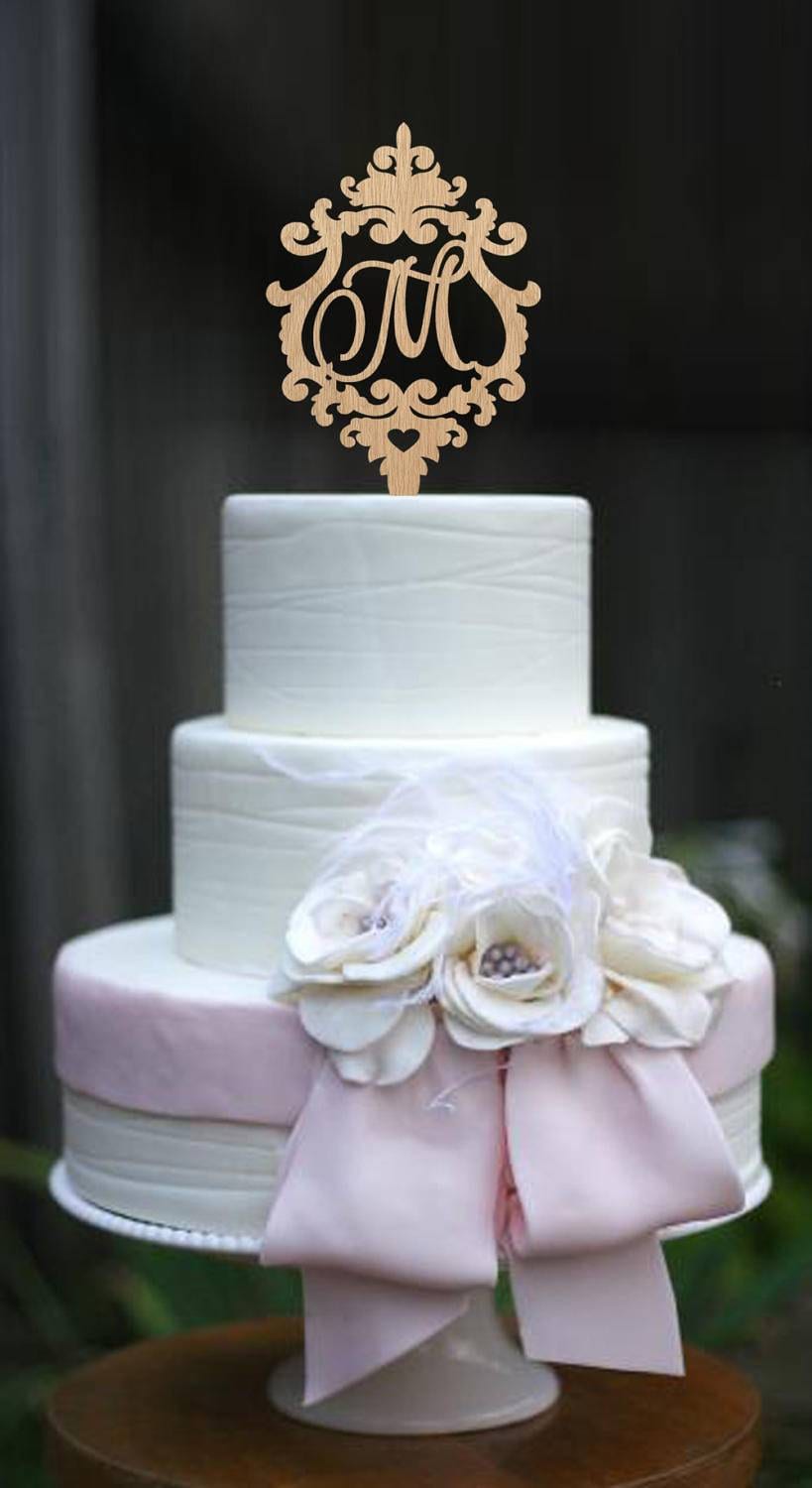 King Crown Cake Topper Prince Wood Crown Monogram Cake Topper | Etsy