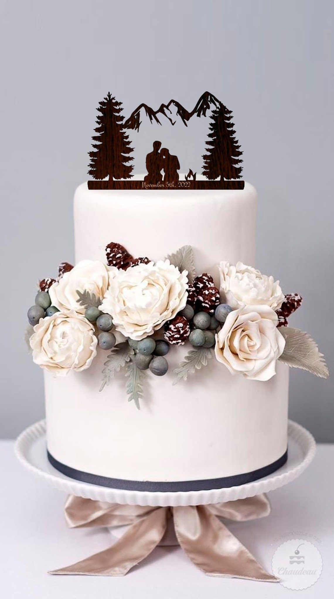 Wedding Cake Topper Mountain Theme Hiking Cake Topper Bridal - Etsy