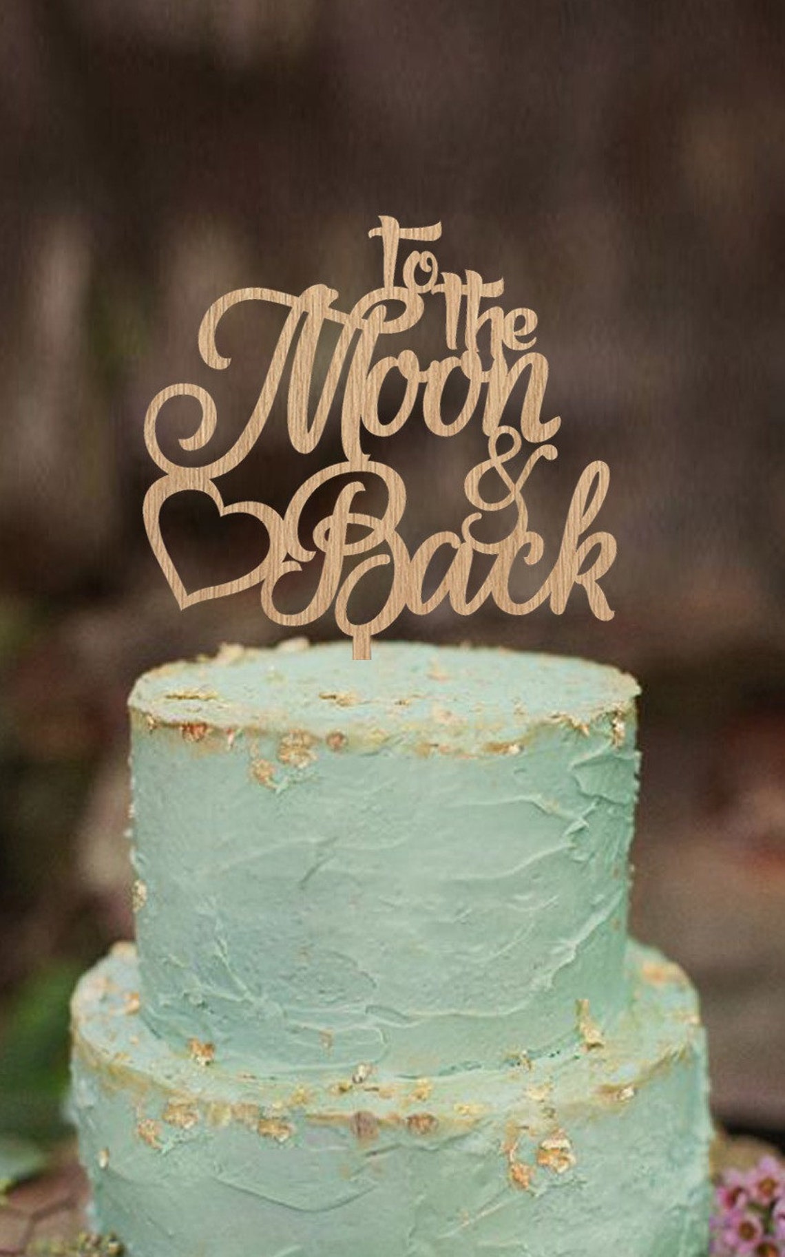 Wedding Cake Topper Wooden Cake Topper Moon Cake Topper Wood | Etsy