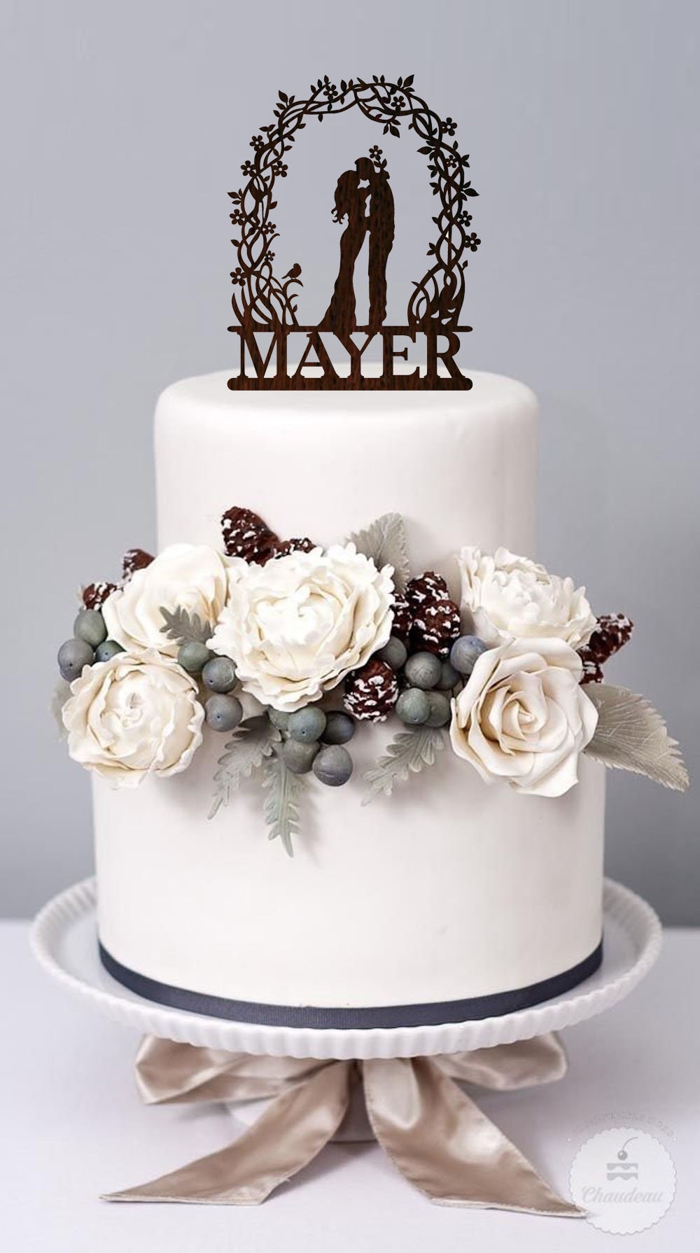 Wedding Cake Toppers Bride and Groom With Arch Wreath Cake - Etsy