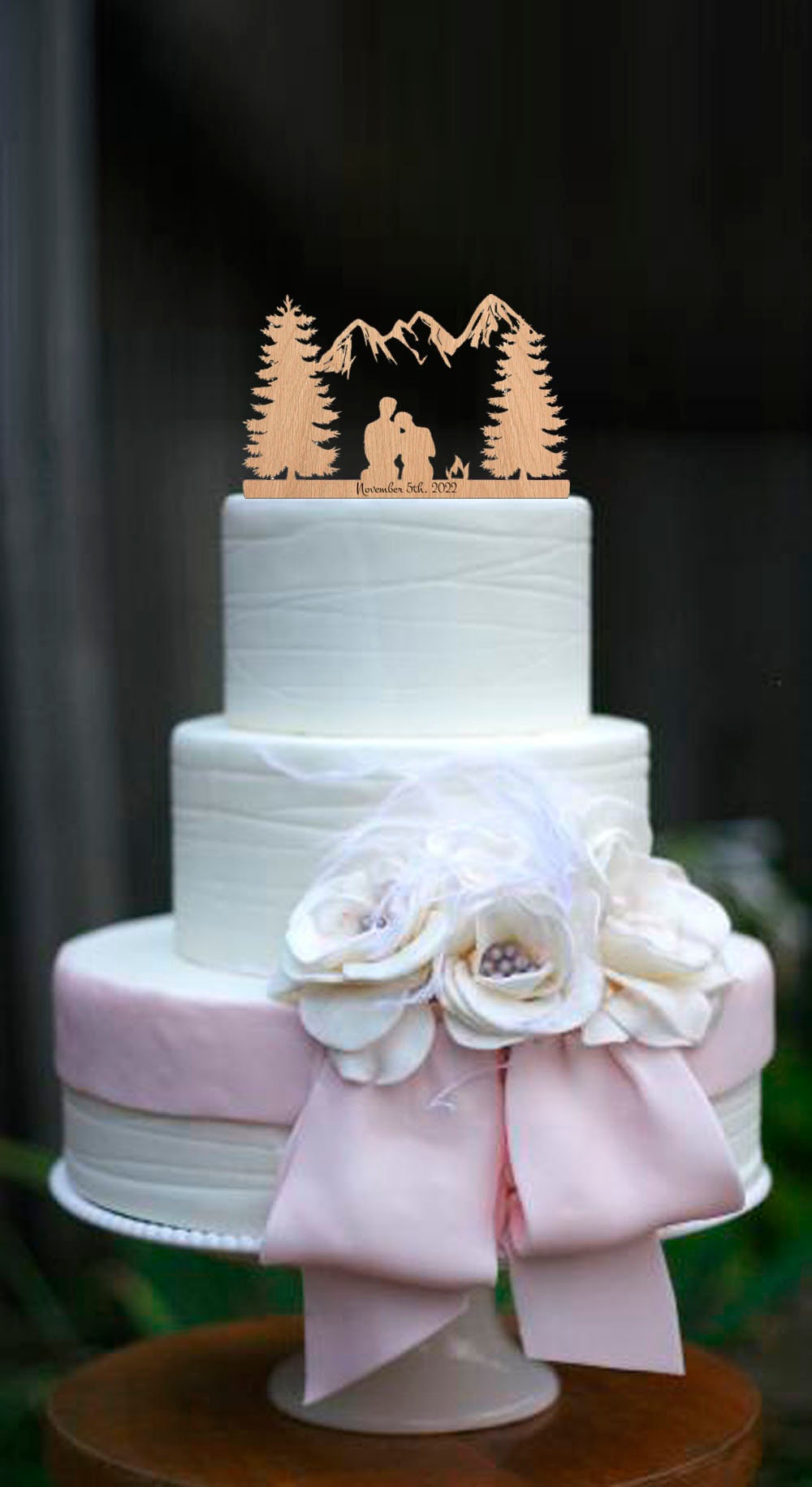 Wedding Cake Topper Mountain Theme Hiking Cake Topper Bridal - Etsy