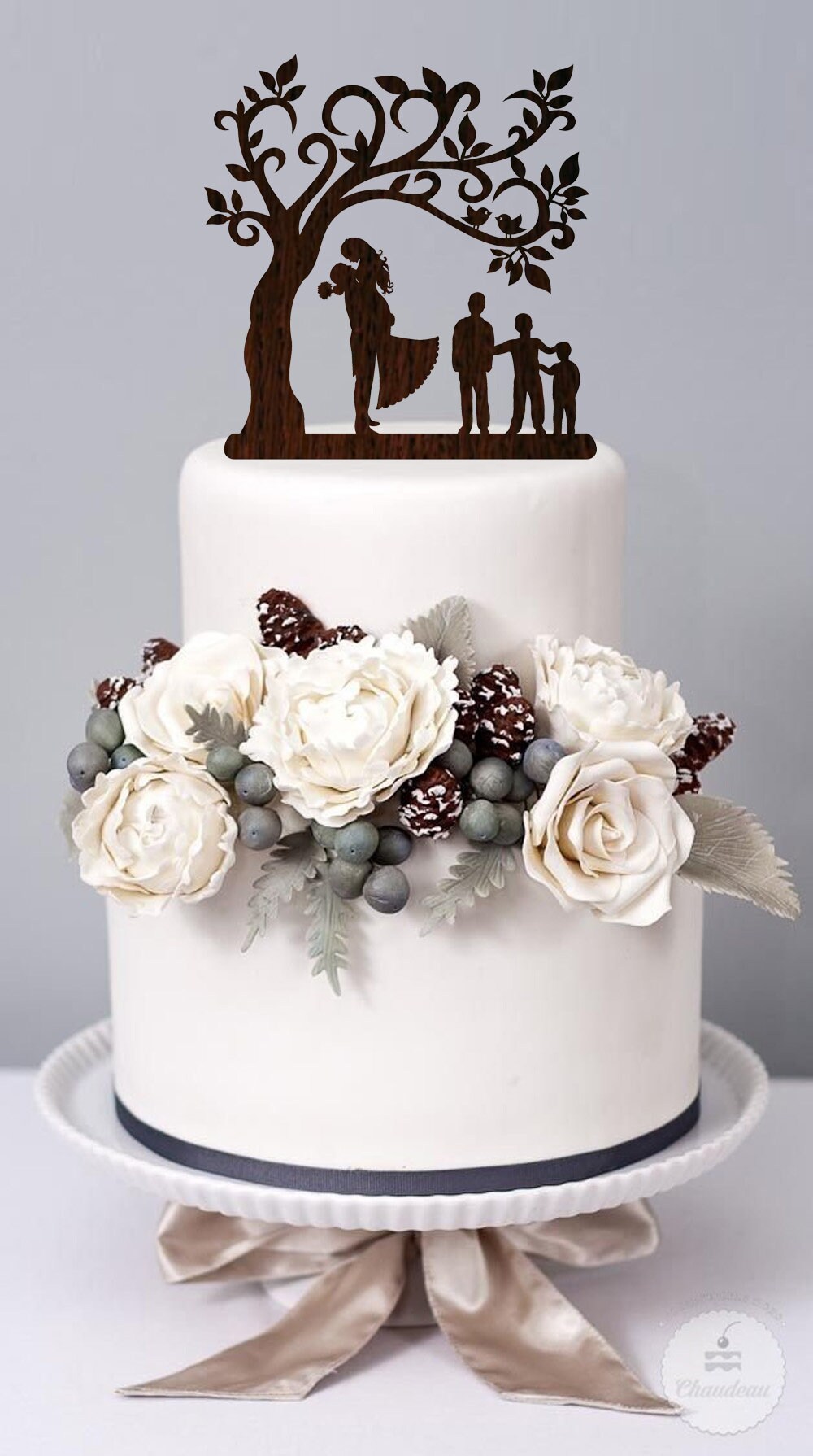Wedding Cake Topper With Children Bride and Groom Family - Etsy