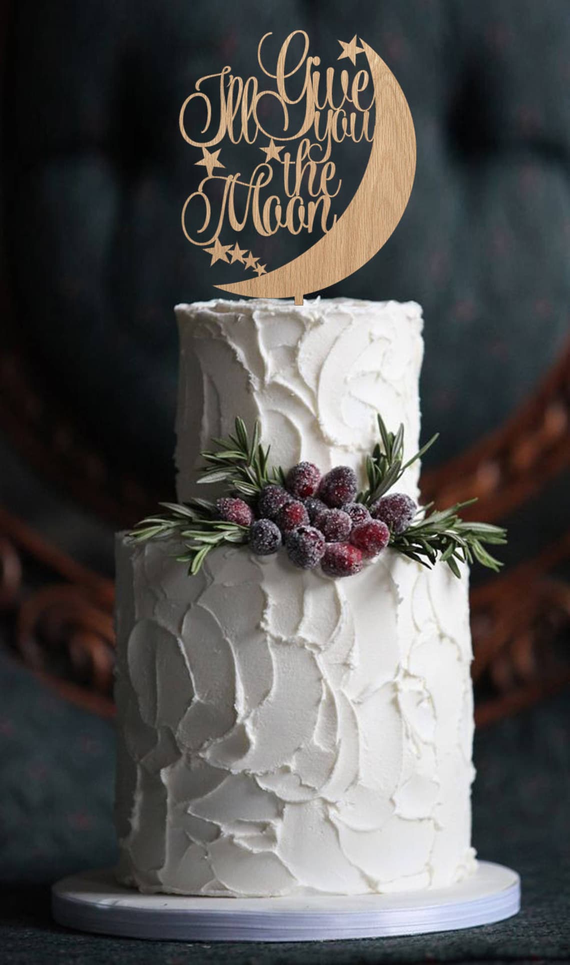 Wedding Cake Topper Wedding Topper Moon Cake Topper Wooden Cake Topper ...