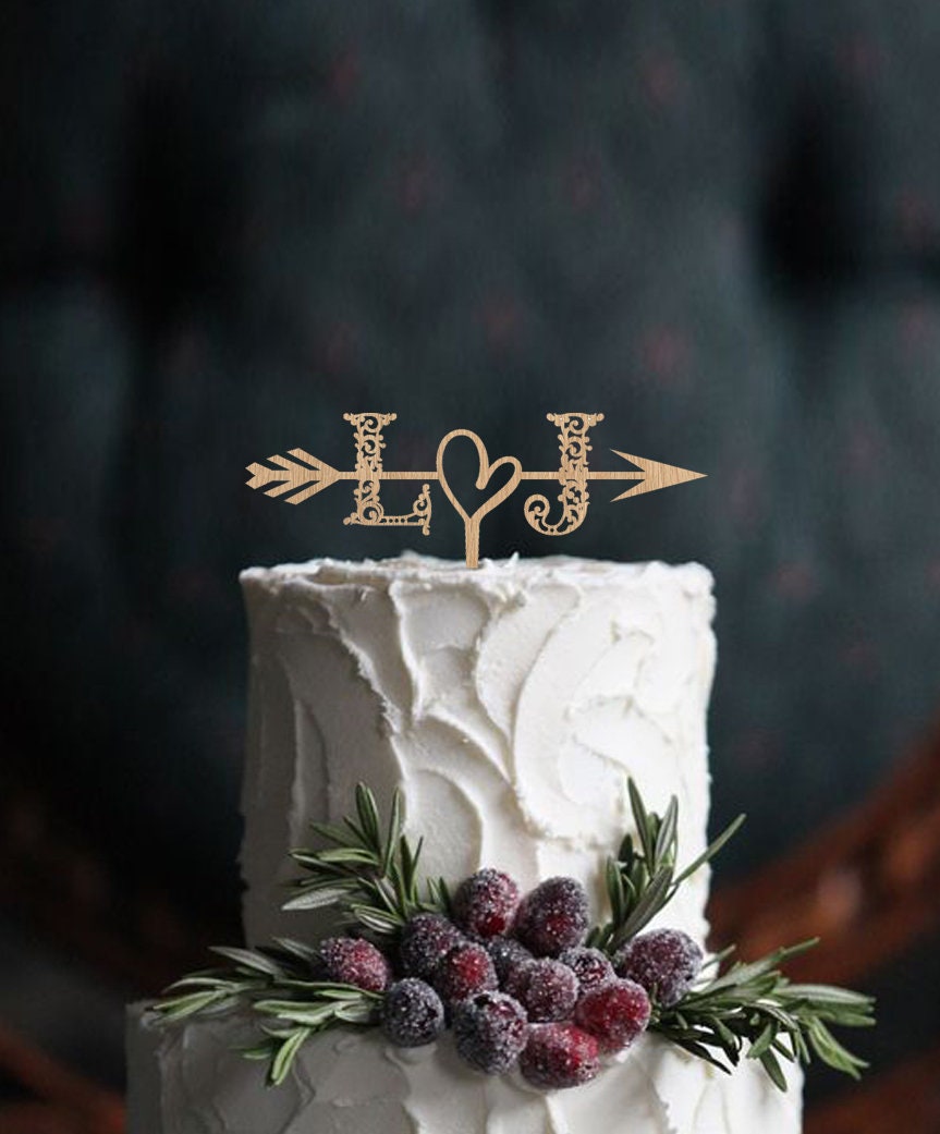 Cake Topper Wedding Cake Topper Initial Letter Cake Topper | Etsy