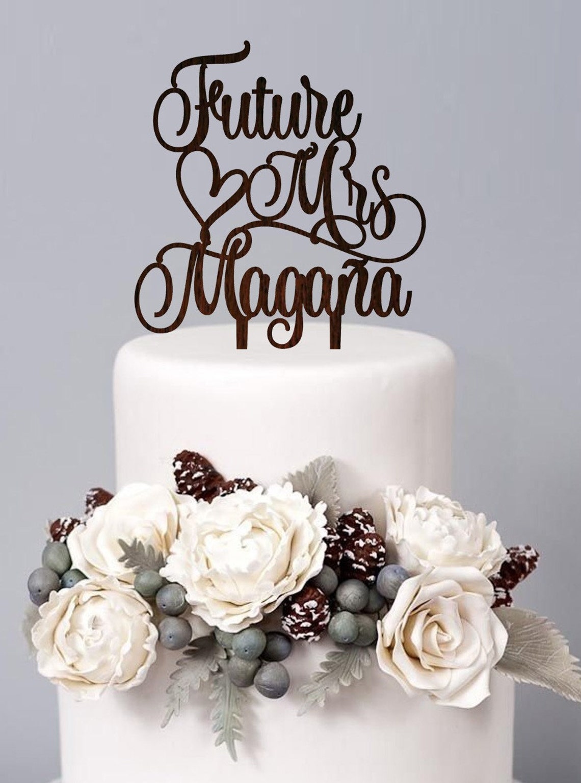 Future Mrs Cake Topper Soon To Be Mrs From Miss To Mrs Cake | Etsy