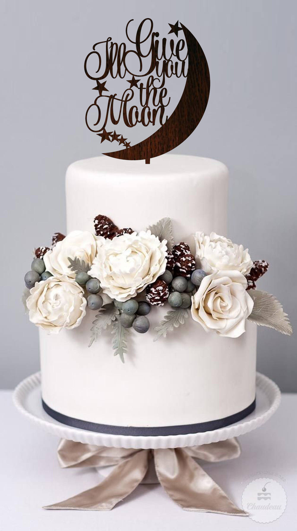 Wedding Cake Topper Wedding Topper Moon Cake Topper Wooden Cake Topper ...