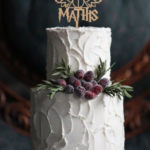 Wedding Cake Topper Rustic Cake Topper Unique Topper Last Name Cake ...