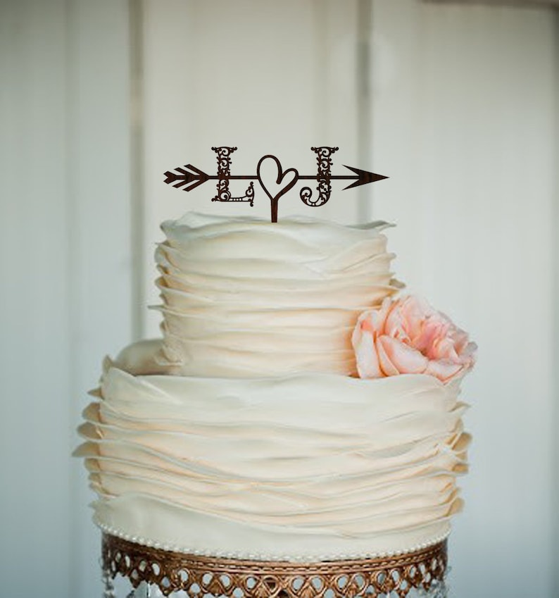 Cake Topper Wedding Cake Topper Initial Letter Cake Topper Personalized ...