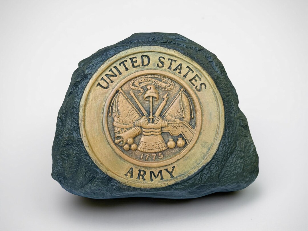 Handmade Concrete Army Stone | Military Memorial Garden Decor | U.S ...