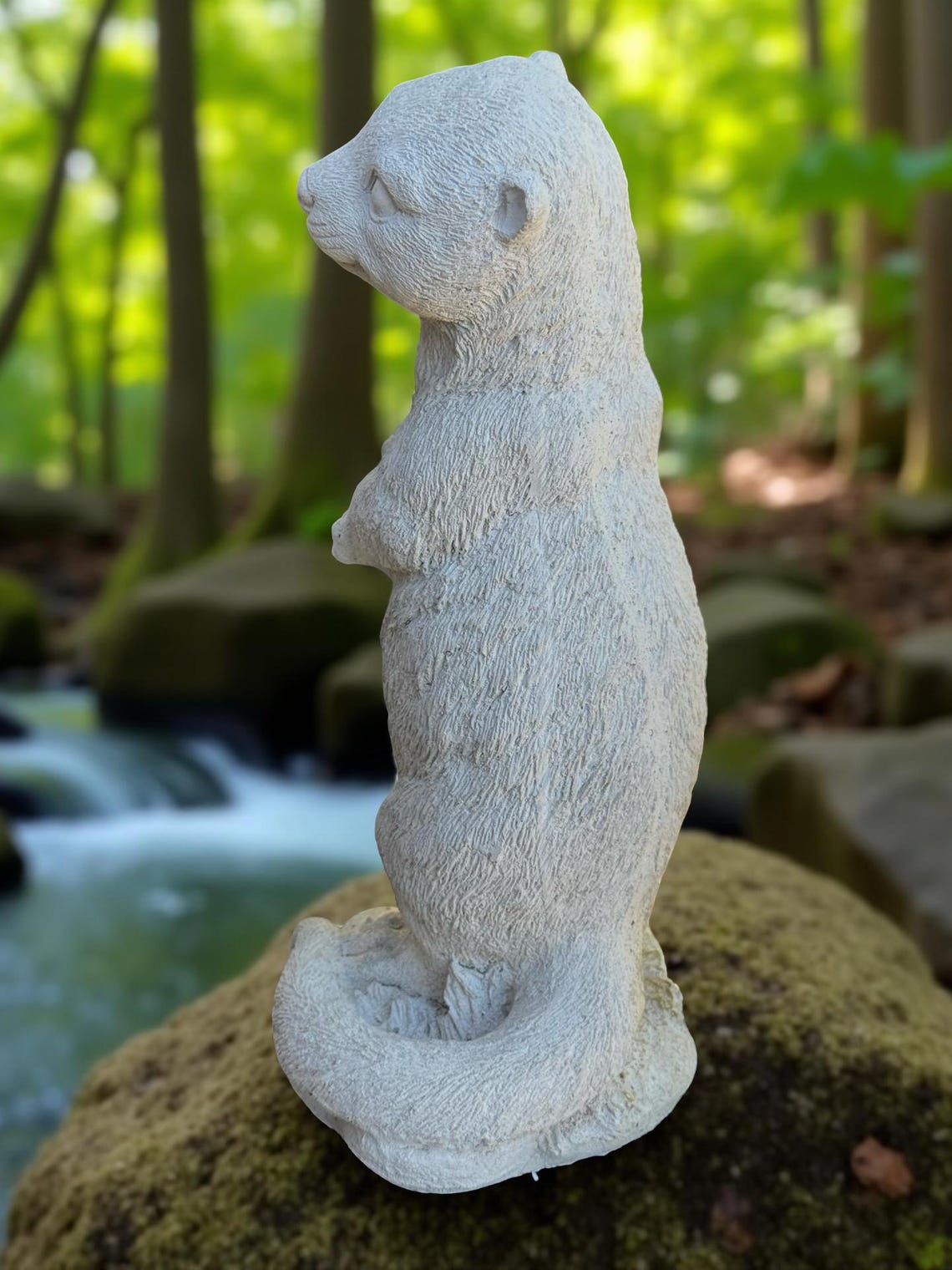 Concrete Otter Statue – Whimsical Garden Animal Decor / Outdoor ...