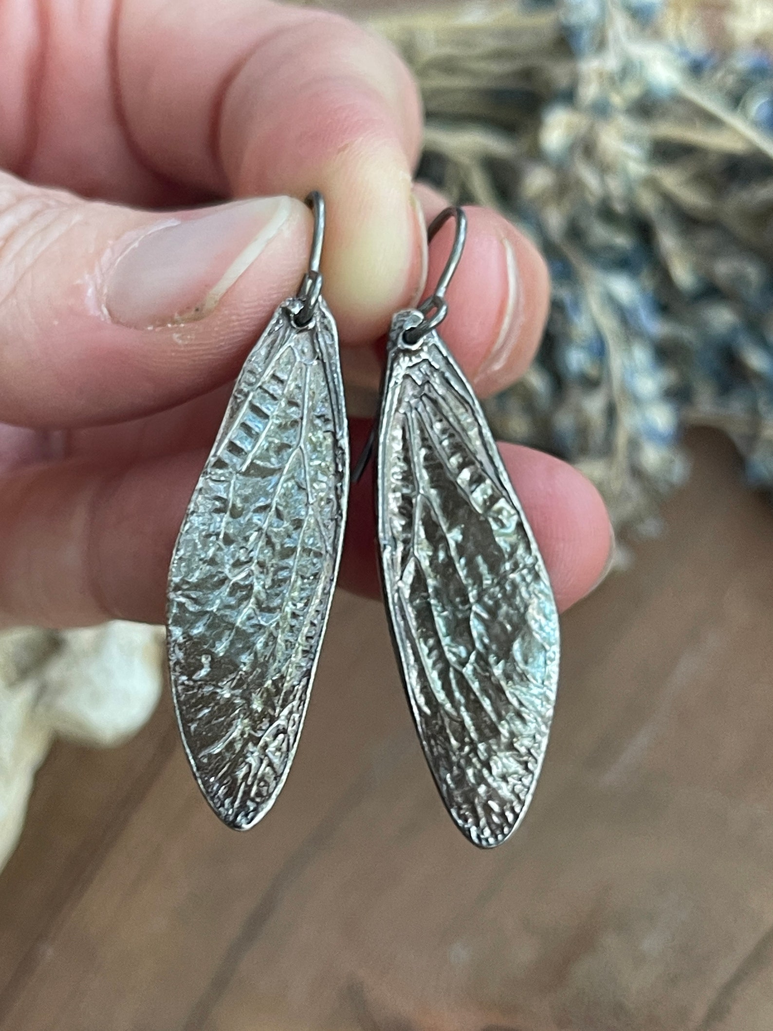 Cicada Wing Earrings (sterling Silver) - Etsy