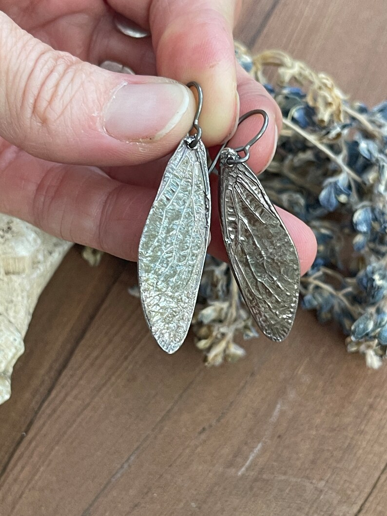 Cicada Wing Earrings (sterling Silver) - Etsy