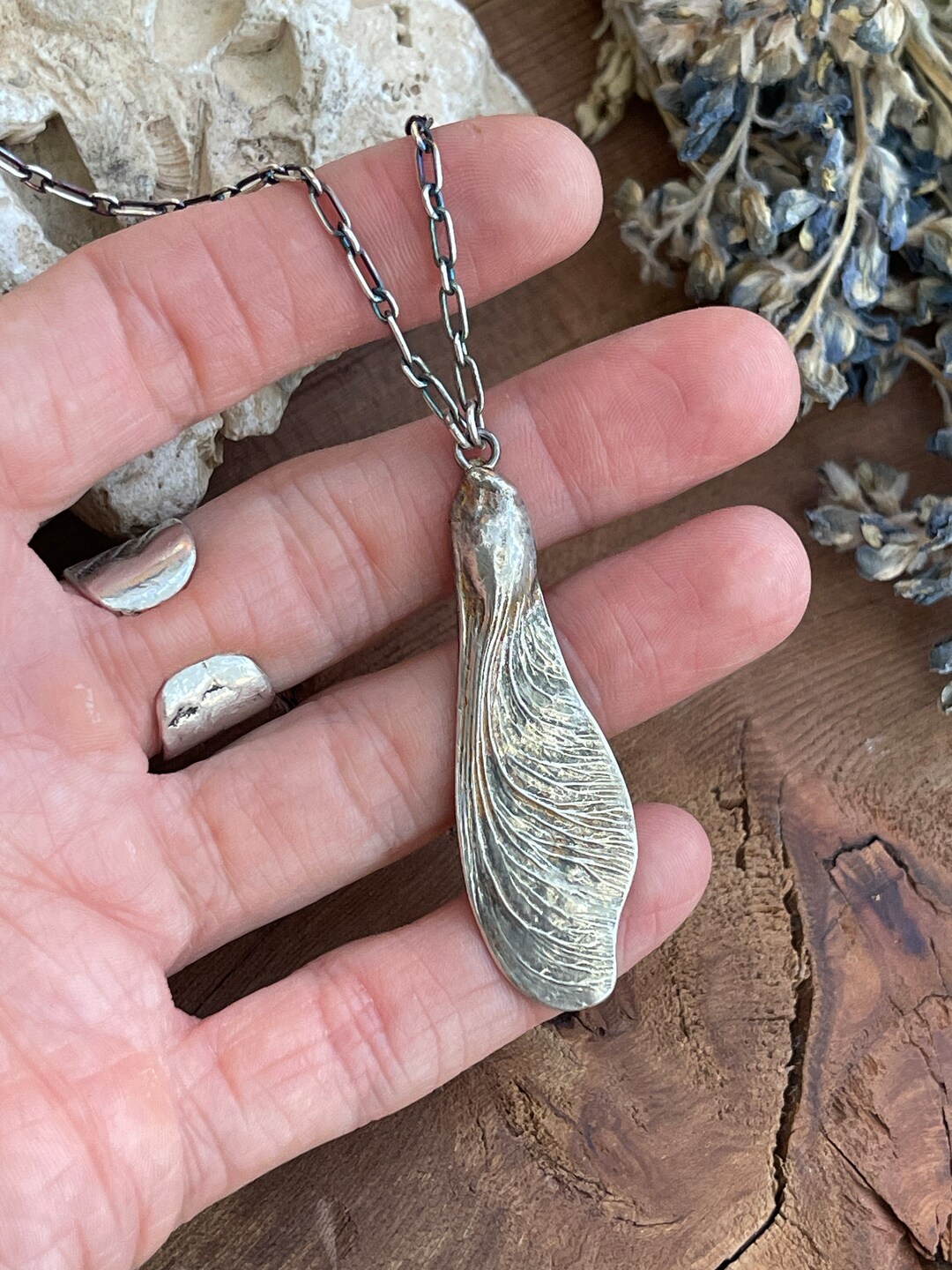 XL Maple Seed Helicopter Necklace (sterling Silver) - Etsy