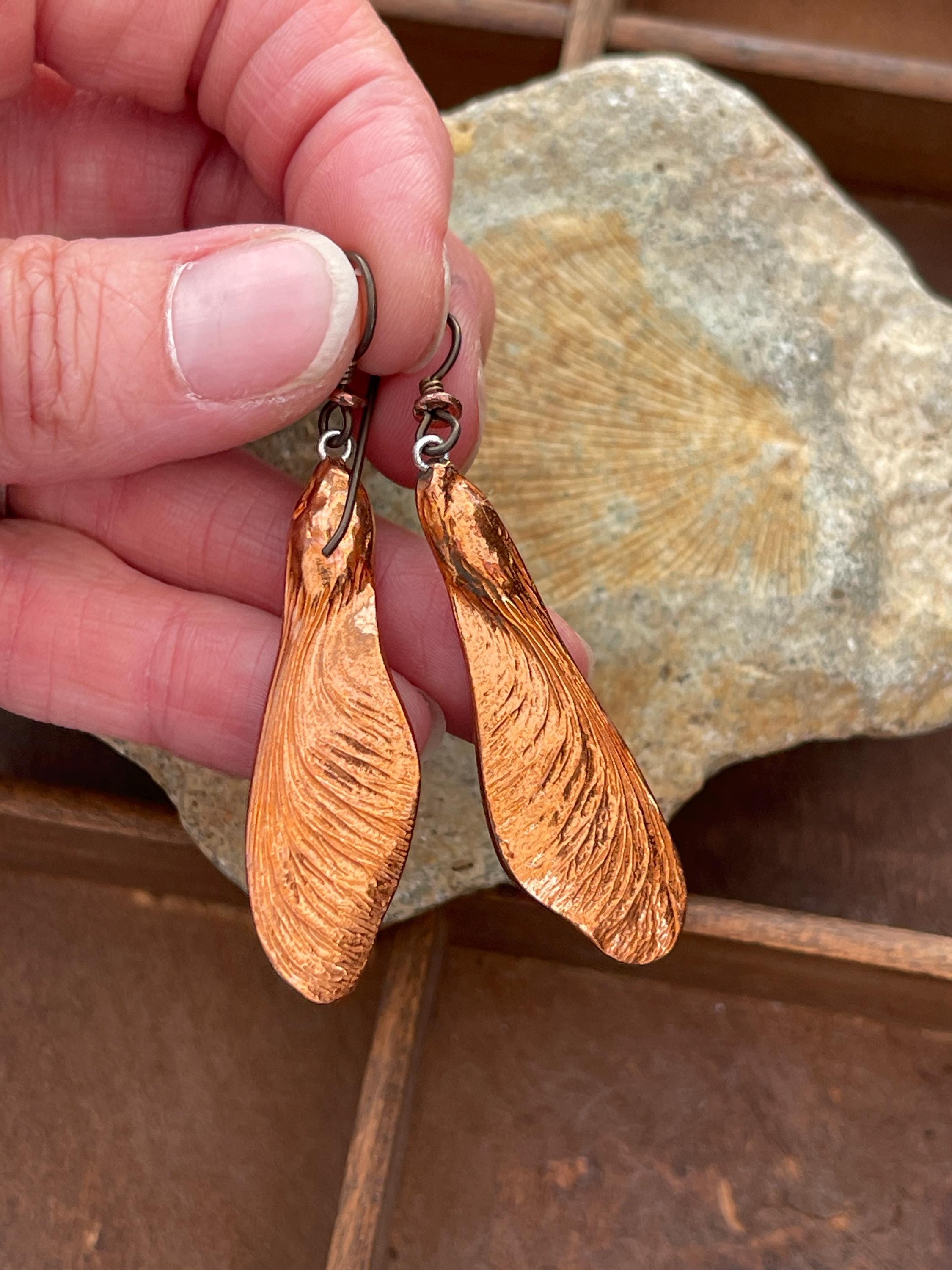 XL Maple Seed Earrings- 2”+ Drop Length (silver, Bronze, or Copper ...