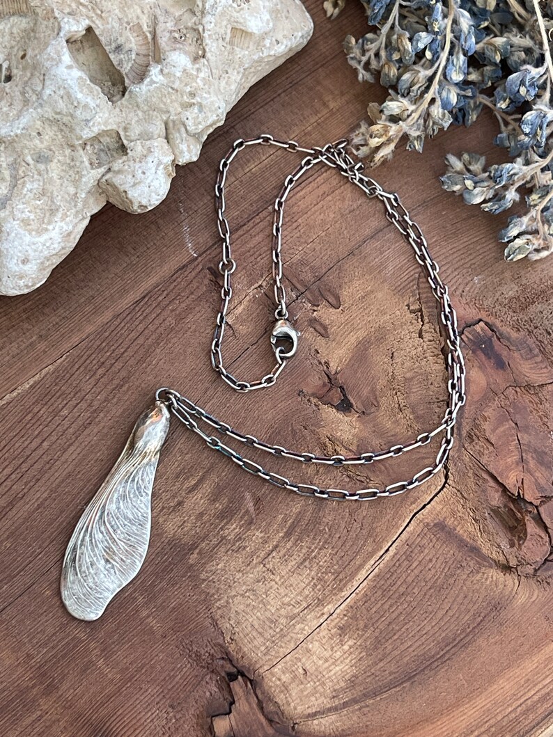 XL Maple Seed Helicopter Necklace (sterling Silver) - Etsy
