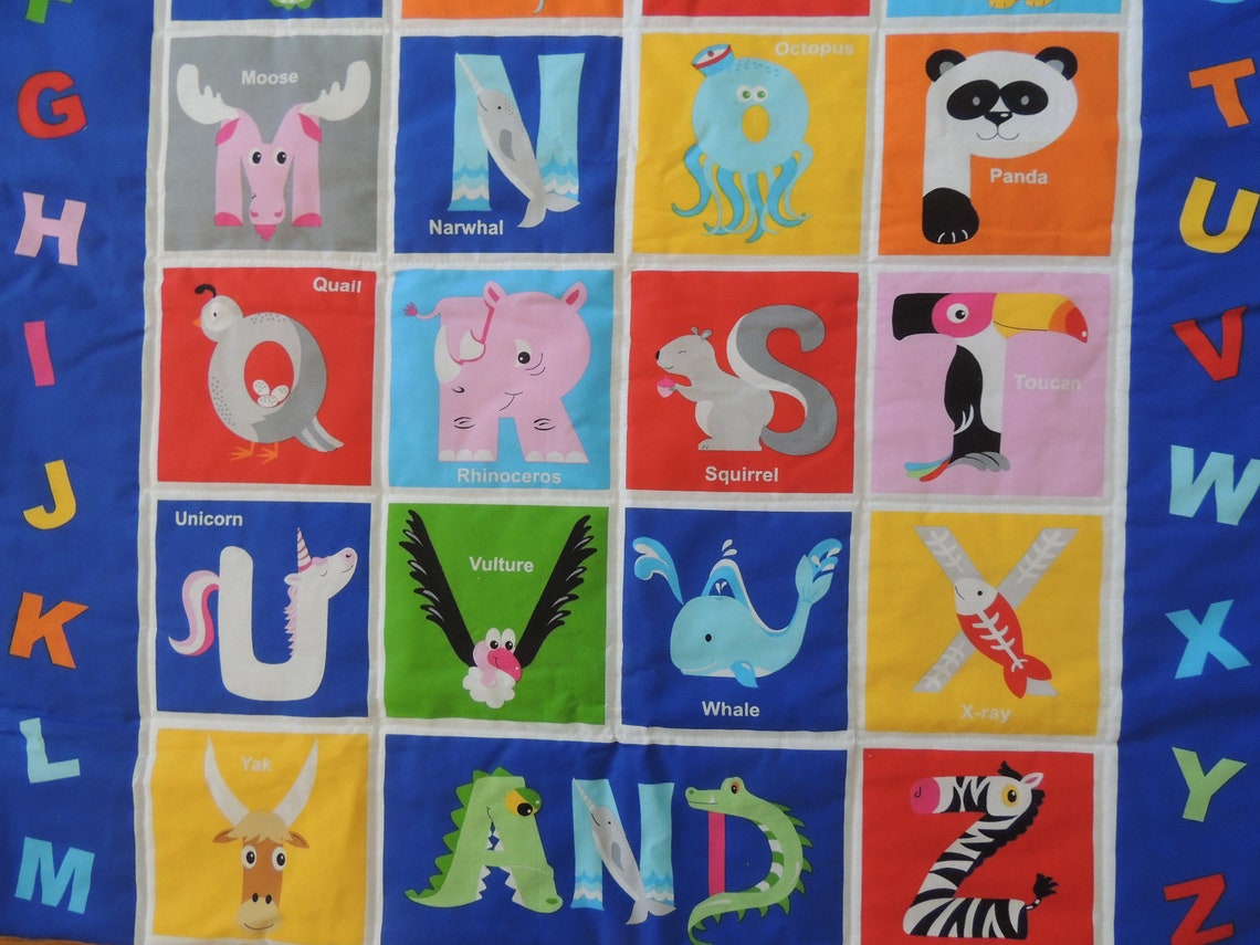 Alphabet Animal Panel Quilted Wall Hanging / Play Mat / Baby | Etsy