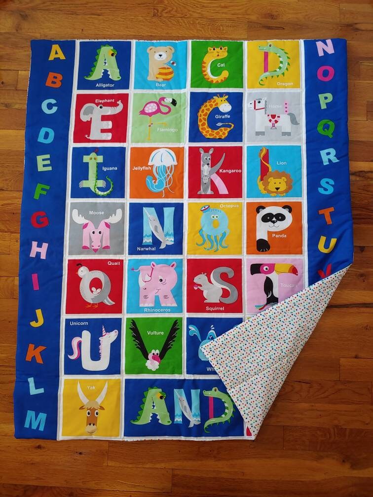 Alphabet Animal Panel Quilted Wall Hanging / Play Mat / Baby | Etsy