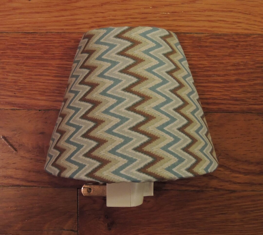 Light Blue, Green, and Brown Chevron Night Light With Shade and on ...