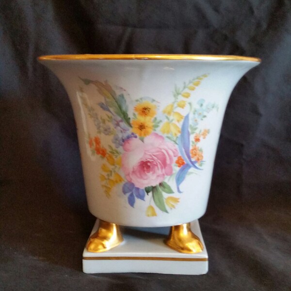 Footed Glass Vase - Etsy