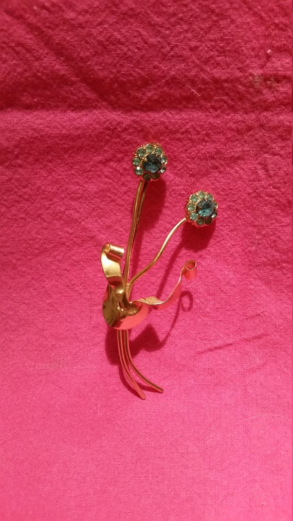 Blue Topaz Brooch, Topaz Flower Brooch, Blue Topaz Ea… - Gem