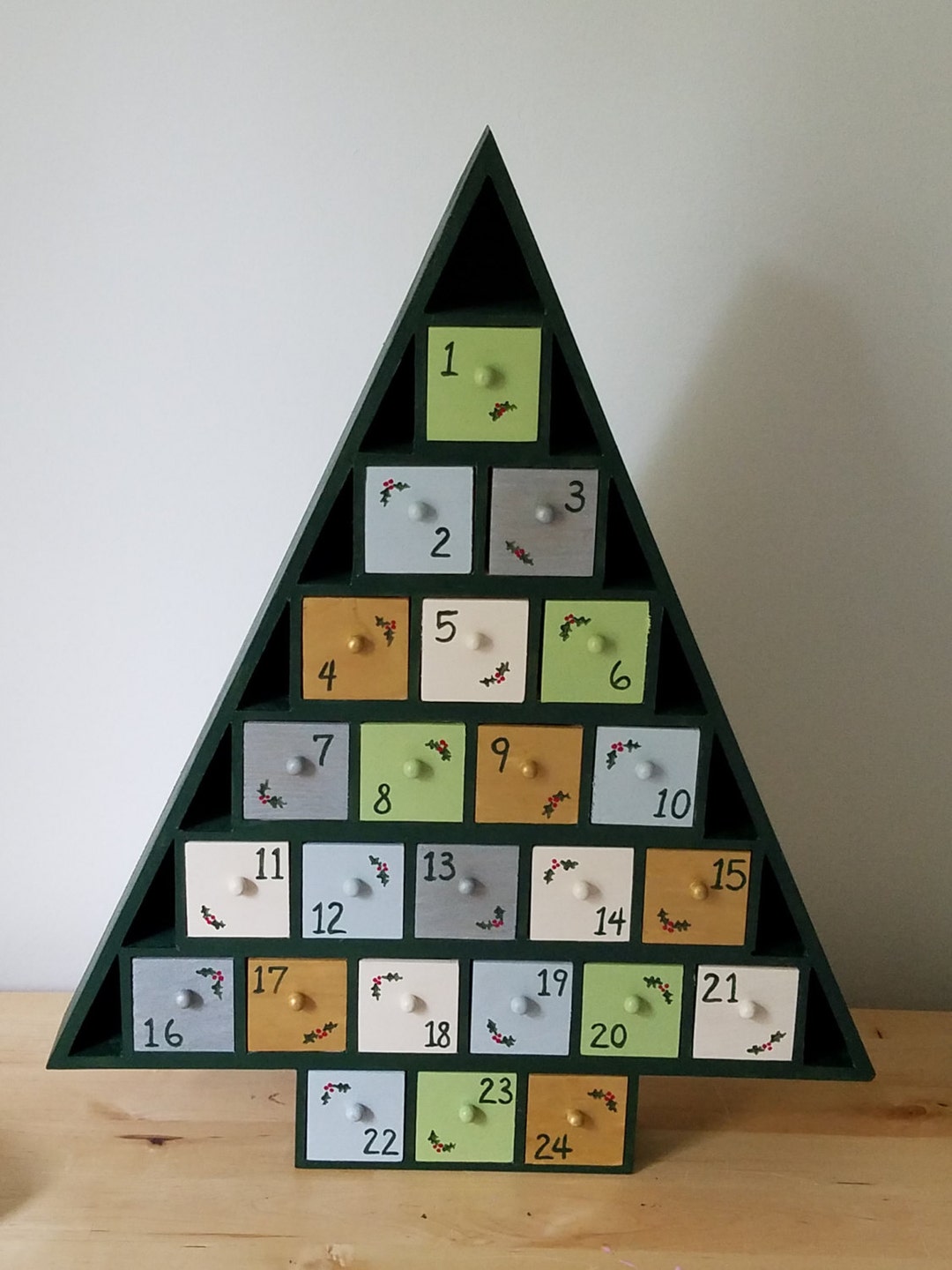 Advent Calendar Tree Holly - Etsy