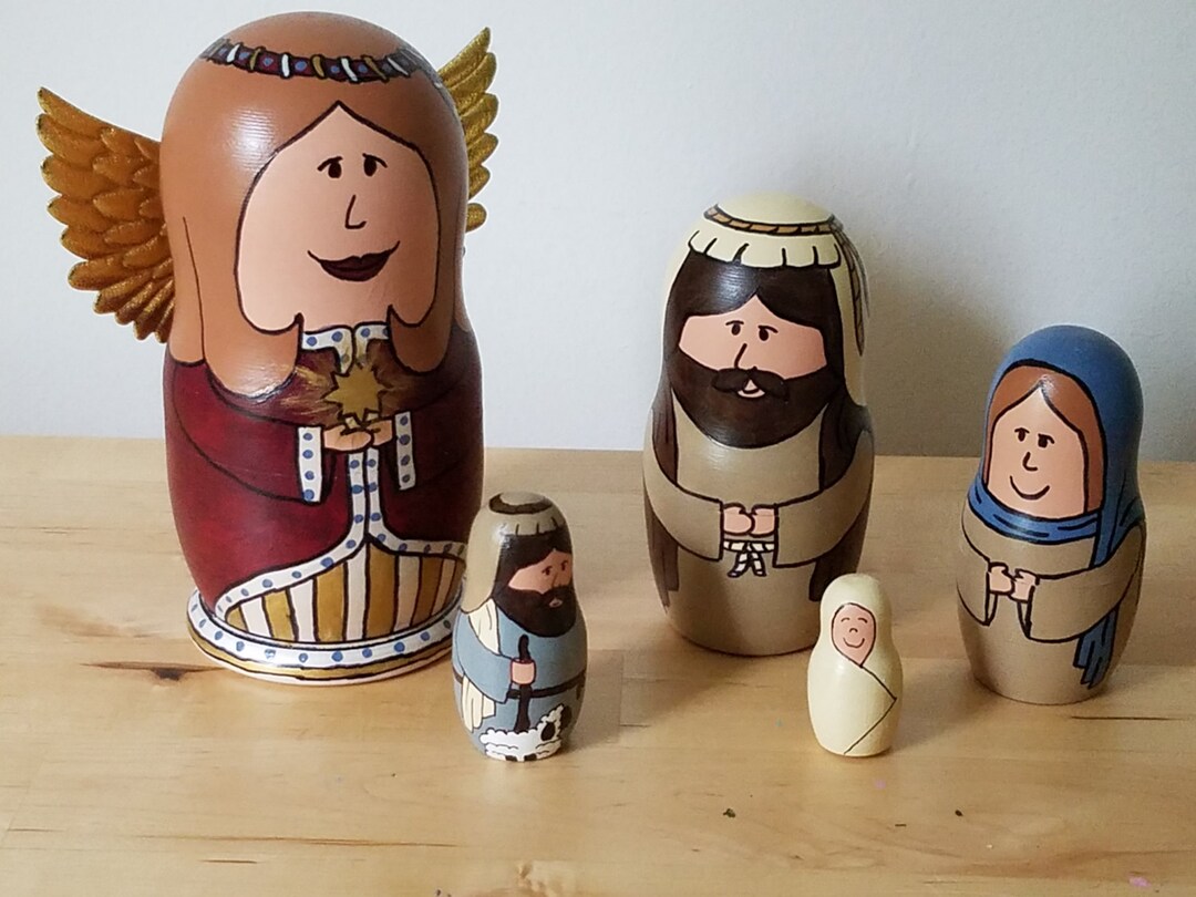 Nativity 5-piece Nesting Dolls - Etsy