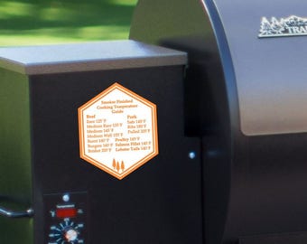 Meat Temperature Vinyl Decal Sticker Grill Cutting Board