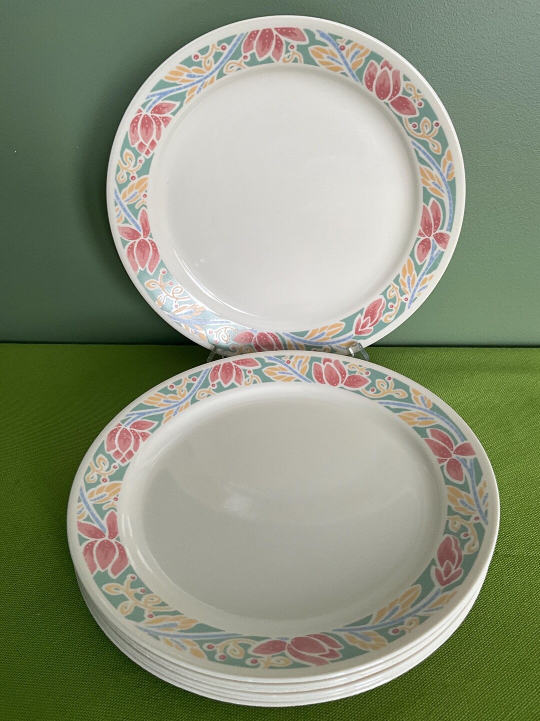 Vintage Set of Corelle Dinnerware, Barbados Dinner Plates. - Etsy