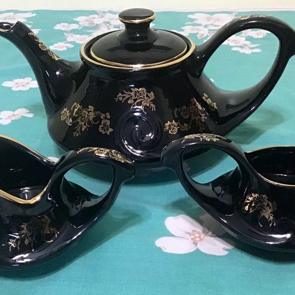 Black and Gold Tea Set - Etsy