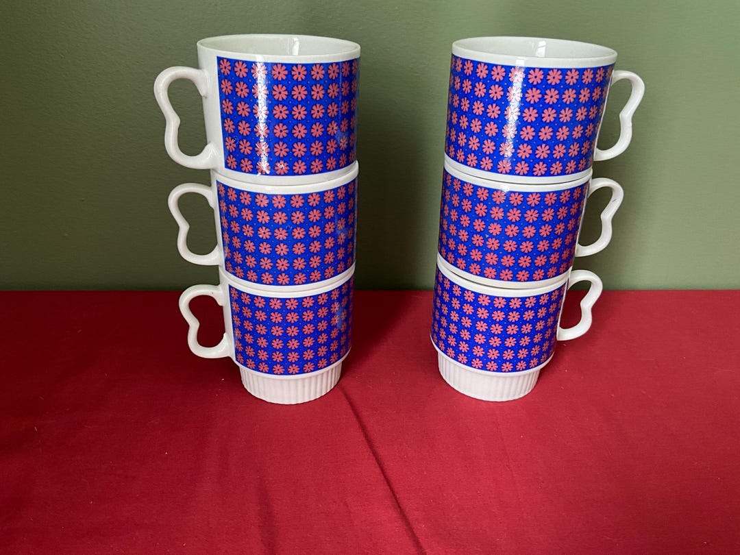 Set of 6 Vintage, Stackable Coffee Cups. - Etsy