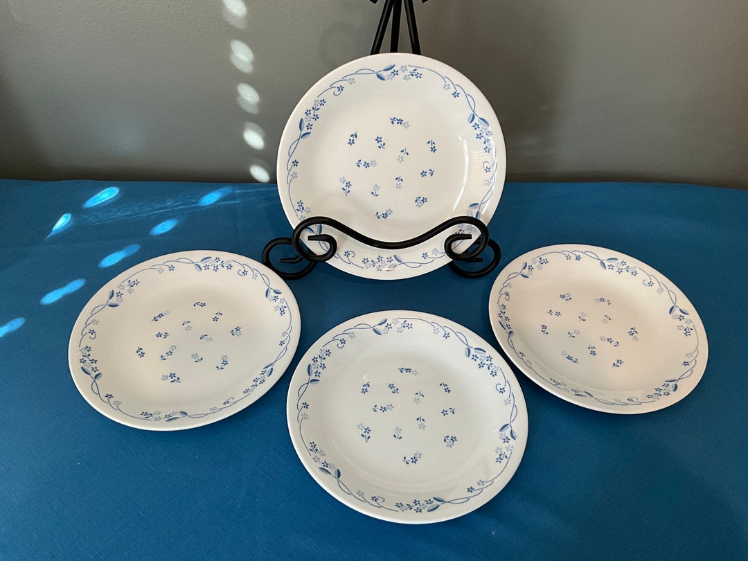 Vintage Corelle by Corning Ware, Bread Plates, Blue and White ...