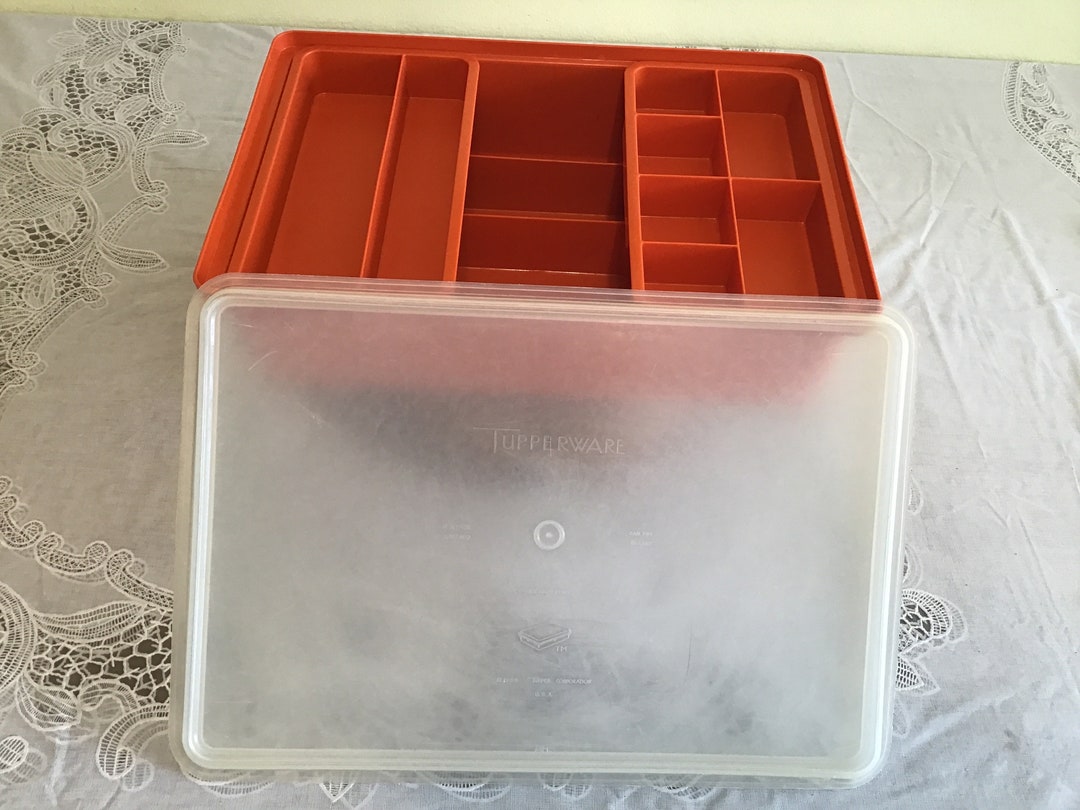 Vintage Orange Tupperware/tuppercraft Storage, Craft Organizing ...