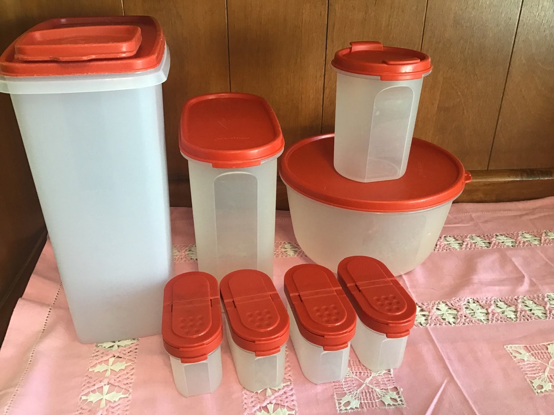 Vintage Red Tupperware Food Storage Containers Modular Mates - Etsy