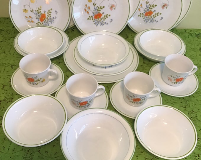 Vintage Corelle by Corning Ware Dinnerware Dishes, Service for 4, 6 ...