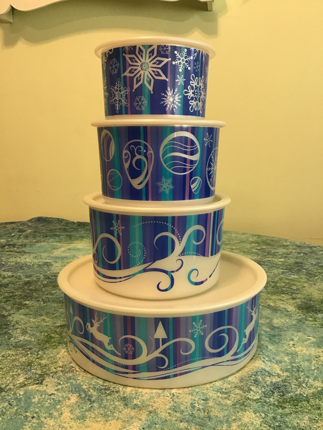 Vintage Tupperware Winter Canister Set, Food Storage Containers ...