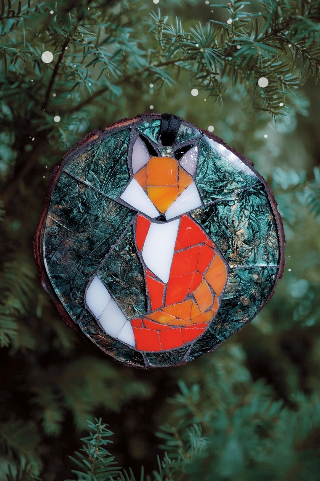 Mosaic Fox Glass Mosaic Mosaic Ornament Fox Ornament - Etsy