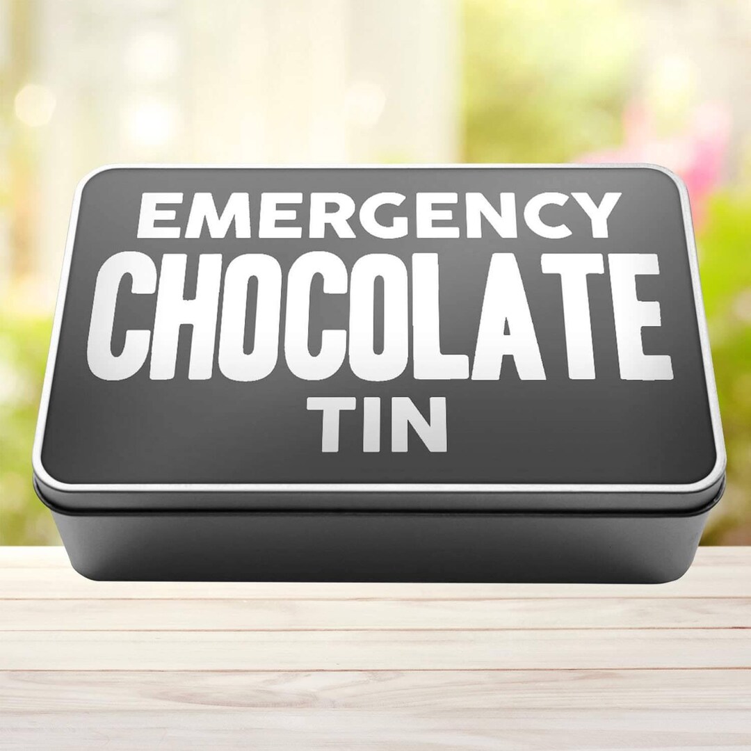 Grey Chocolate Storage Tin, Sweetie Jars, Chocoholic, Metal Tin Box ...