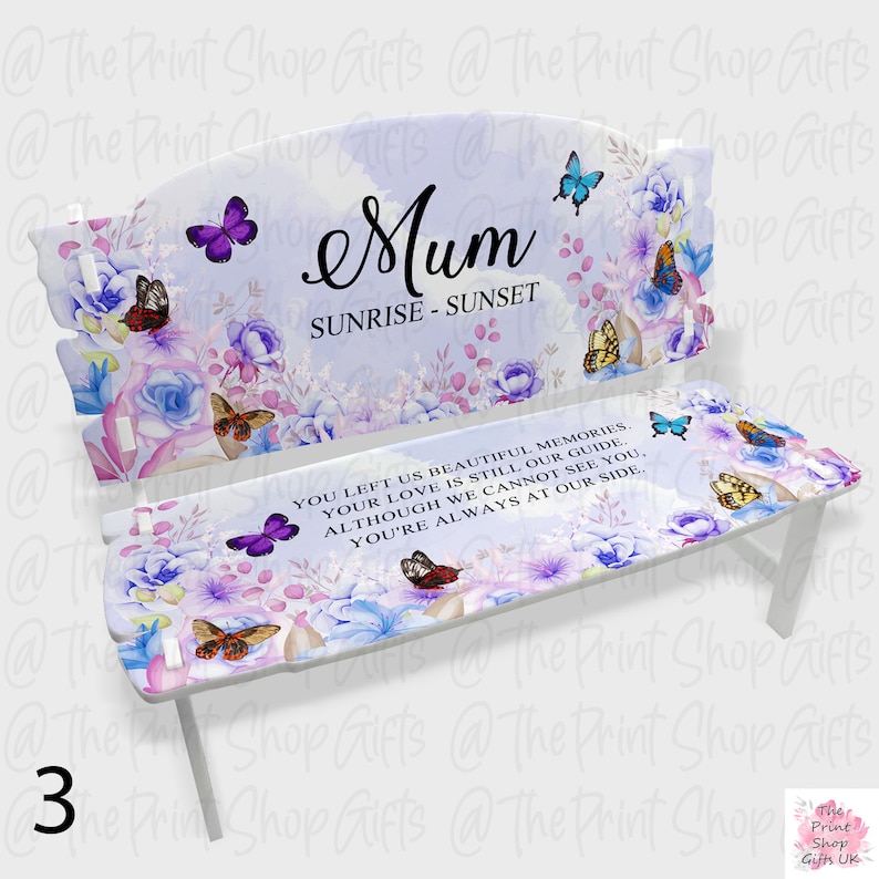 Butterfly Memorial Ornament, Personalised Memory Bench, Gift for Loss ...