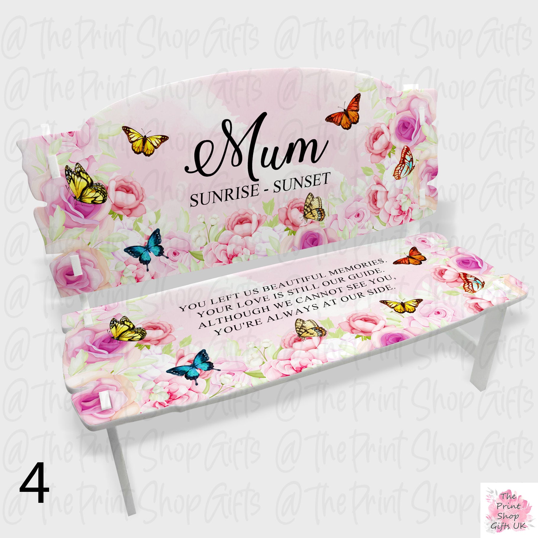 Butterfly Memorial Ornament, Personalised Memory Bench, Gift for Loss ...