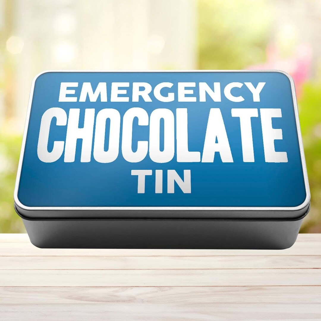 Blue Chocolate Storage Tin, Sweetie Jars, Chocoholic, Metal Tin Box ...