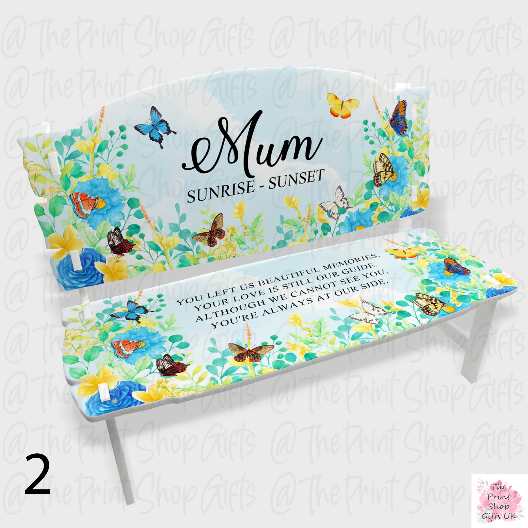 Butterfly Memorial Ornament, Personalised Memory Bench, Gift for Loss ...