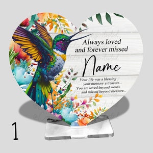 Hummingbird Memorial Ornament, Personalised Memory, Gift for Loss Of ...