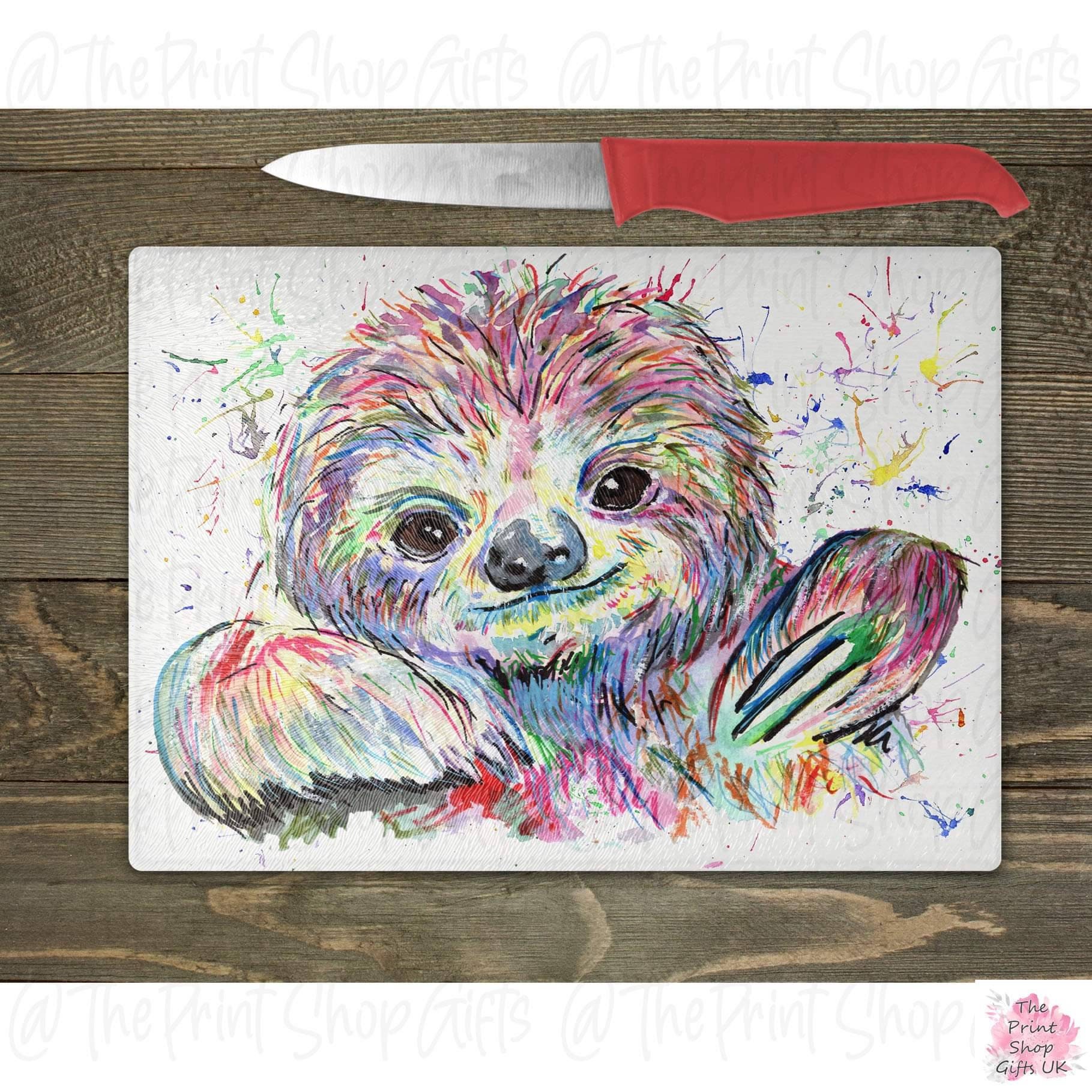 Sloth Glass Chopping Board Sloth Gifts Watercolour Sloth Watercolour Artwork New Home Gifts for Couple Sloth Kitchen Sloth Decor Etsy Australia