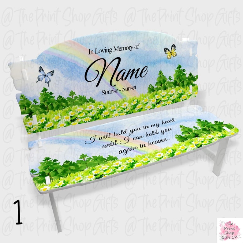 Butterfly Memorial Photo Ornament Personalised Memory Bench - Etsy