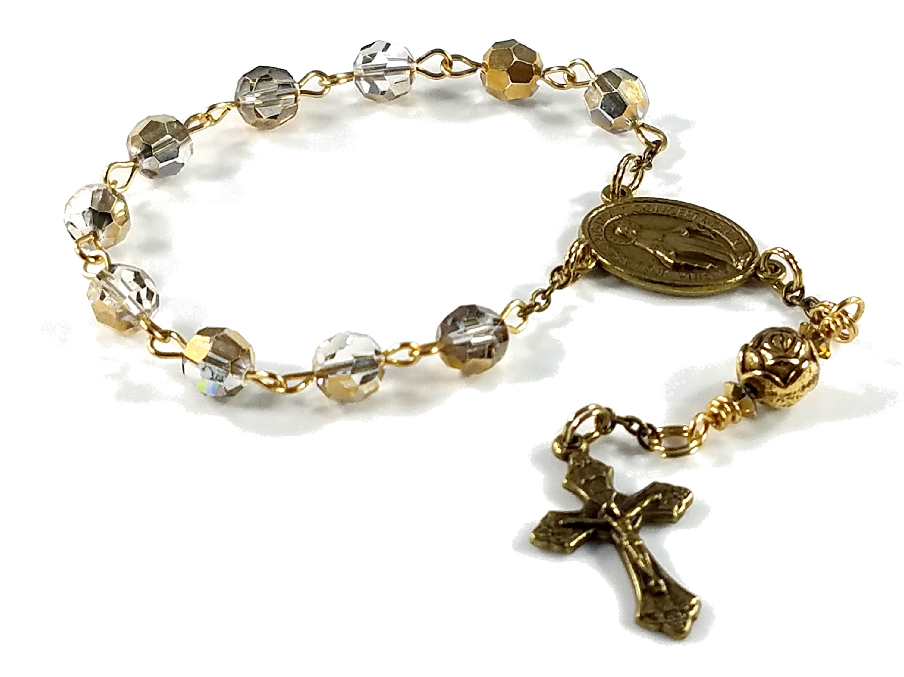 Miraculous Medal One Decade Rosary, Handmade Wire Wrapped, Tenner ...